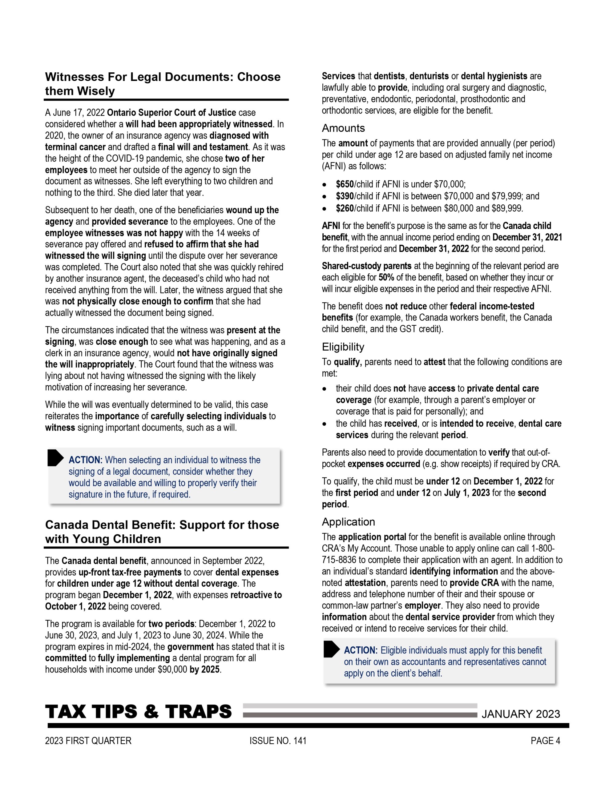 Tax Tips and Traps - 1st Quarter 2023 - Wilkinson Chartered ...