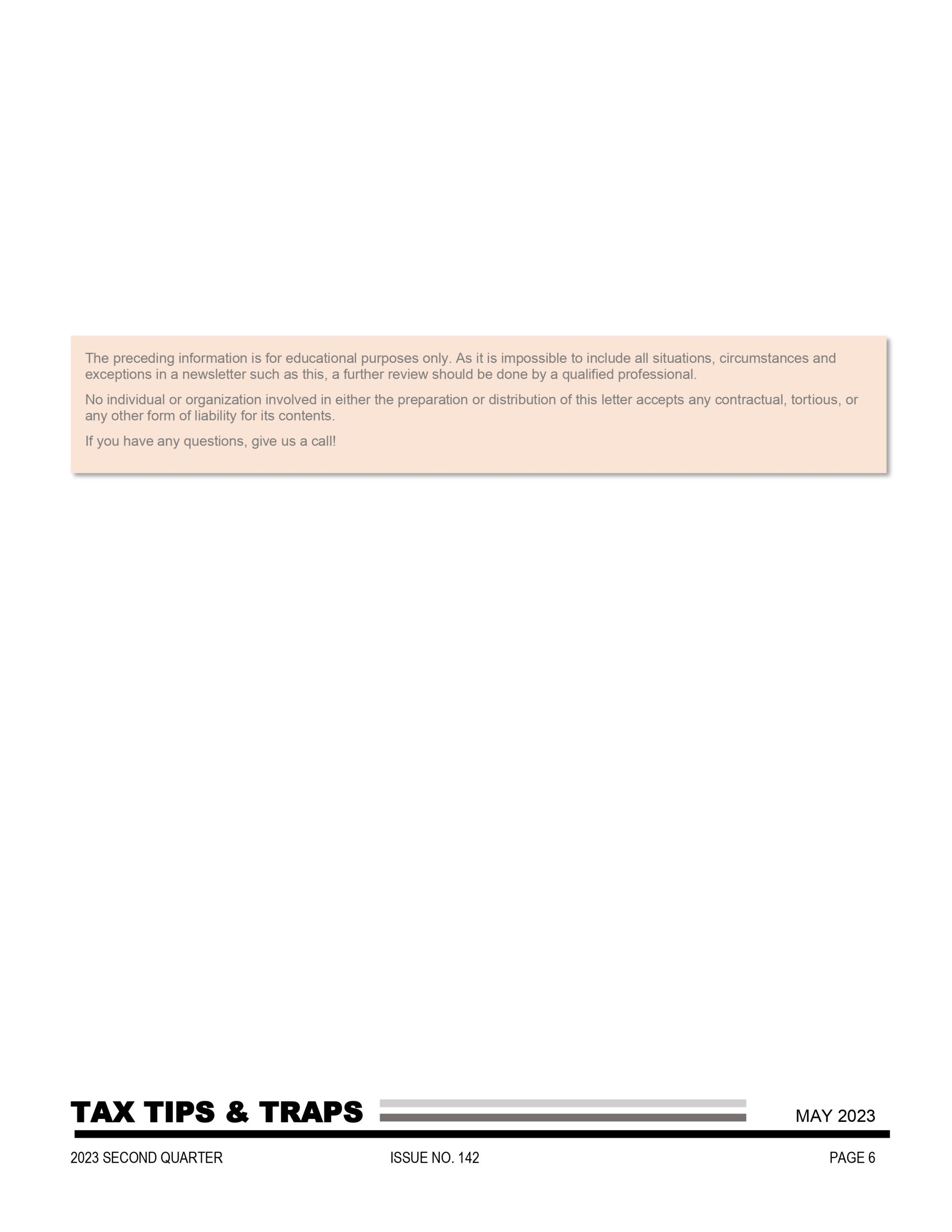 Tax Tips and Traps – 2nd Quarter 2023 - Wilkinson Chartered ...